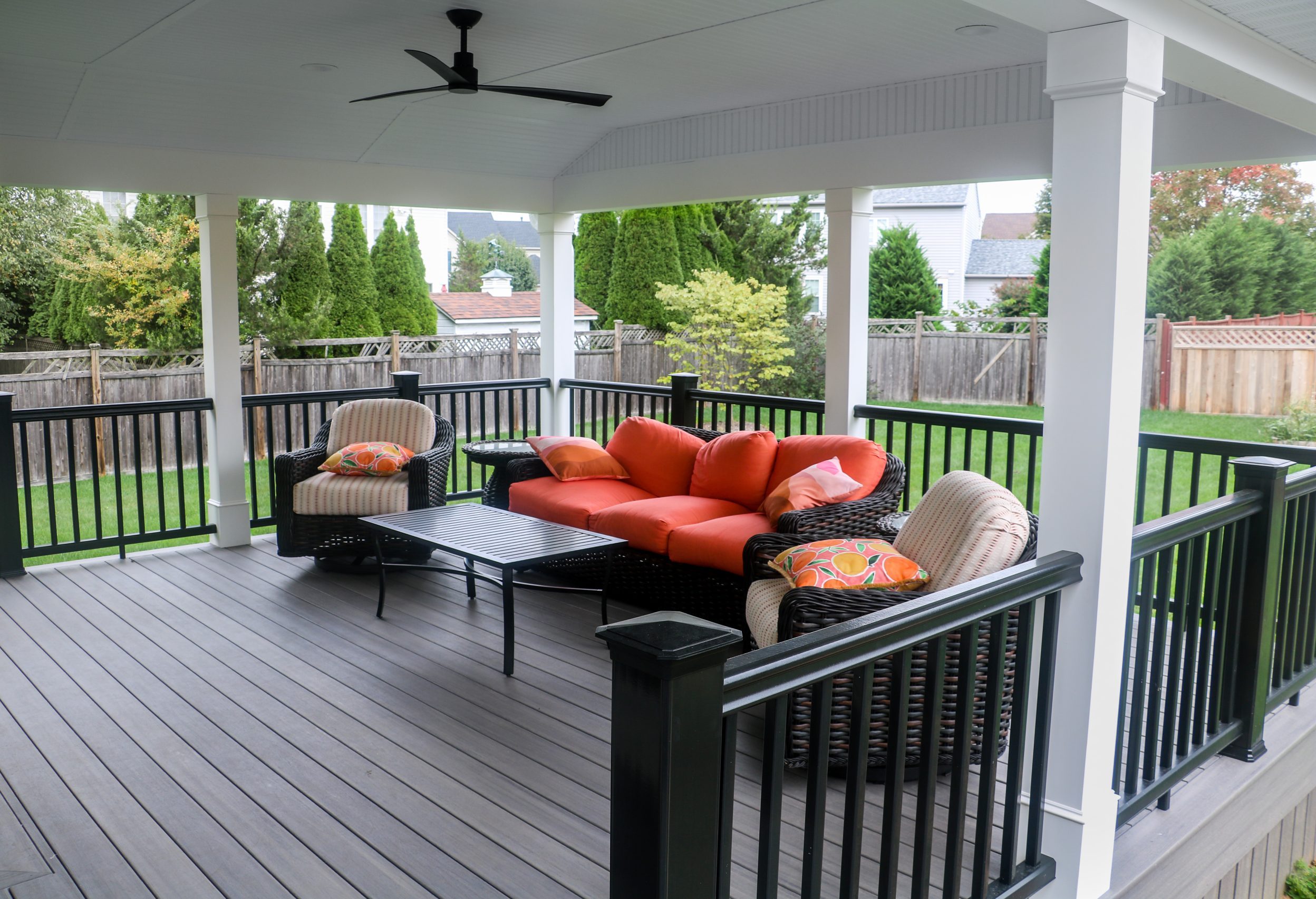 Covered Deck with Corner Steps - Decks R Us