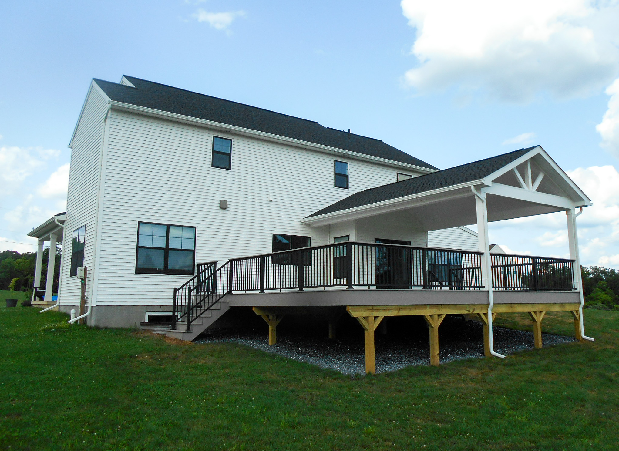 Covered Deck with A-Frame Roof and Open Gable - Decks R Us