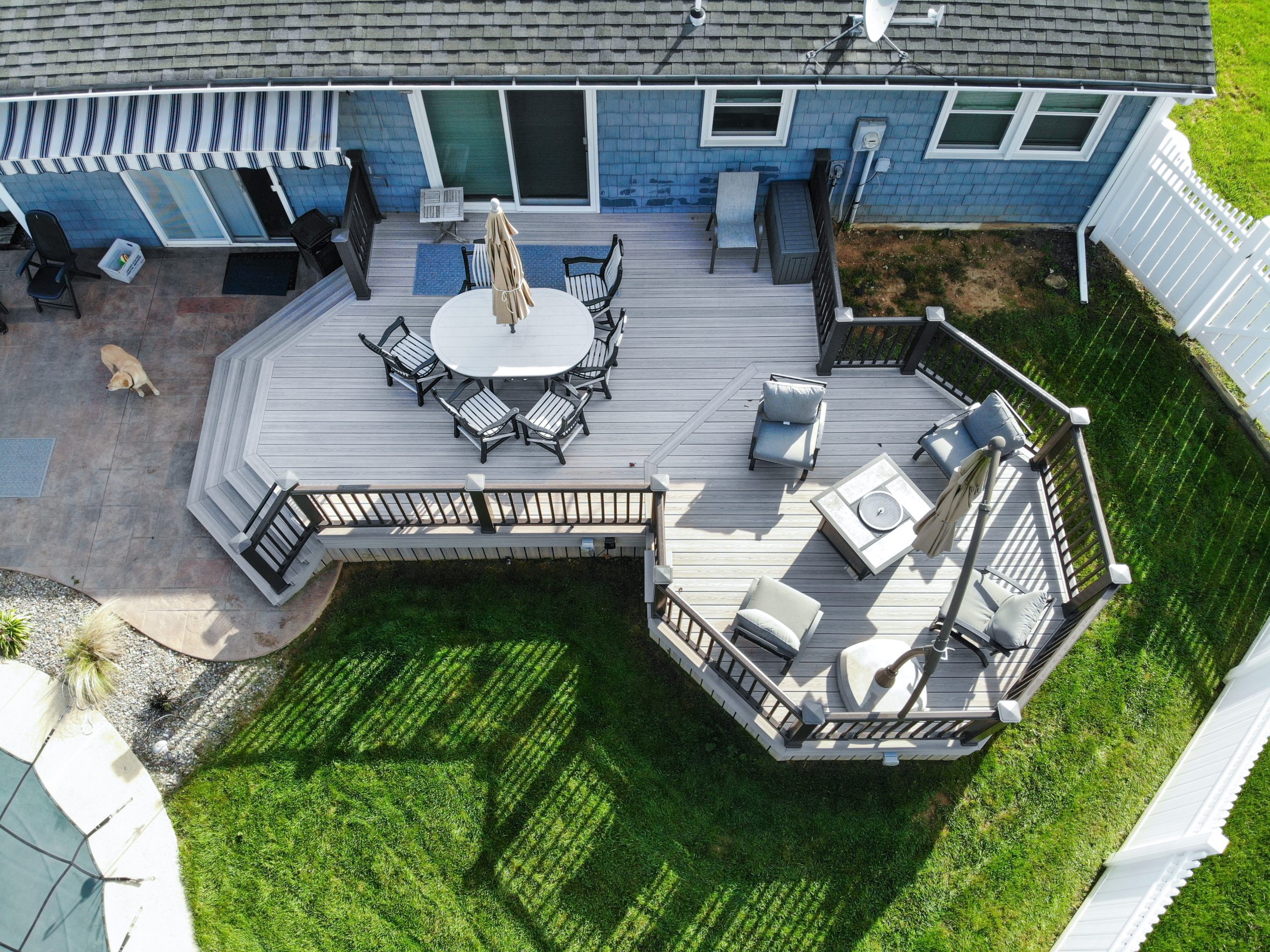 Deck with Waterfall Stairs - Decks R Us